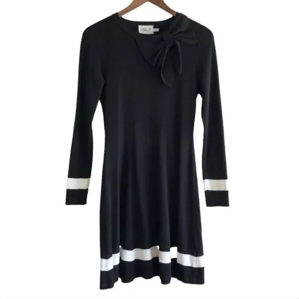 Eliza J Vintage Preppy Bow Stripe Fit & Flare Soft Lo… - Gem